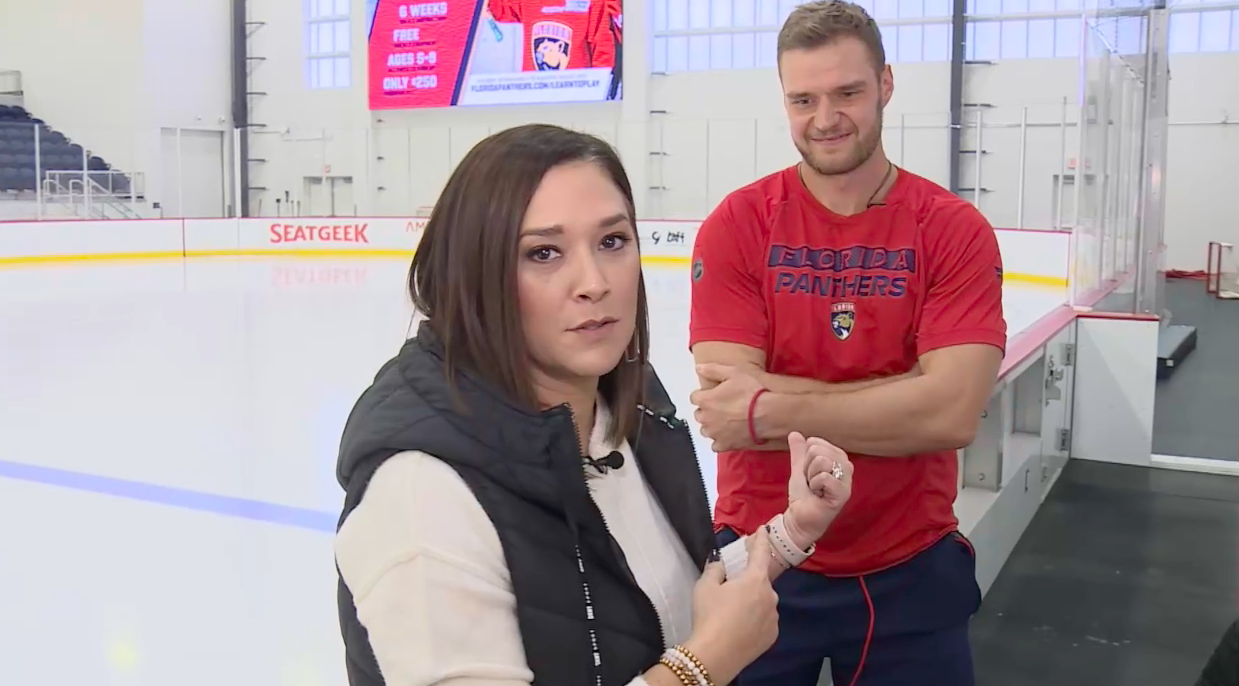 Strike a (Panthers) pose: Amy and Trent check out Pantherland