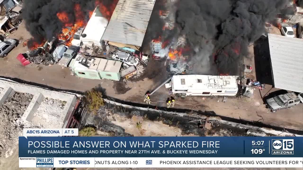 100+ firefighters battle large fire near 27th Avenue and Buckeye Road