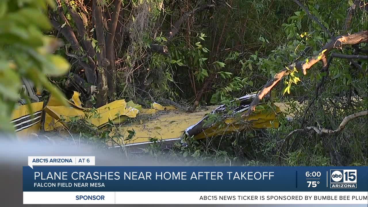 Plane crashes in Mesa orange grove outside Falcon Field, no injuries ...