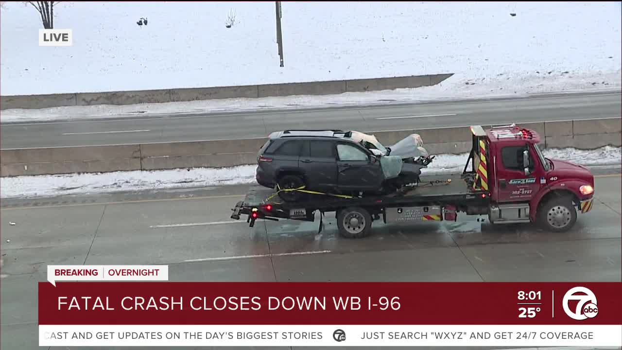 Early morning fatal crash shuts down section of WB I-96