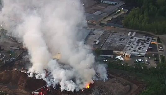 Massive mulch fire in Detroit burns for third day, impacting air quality