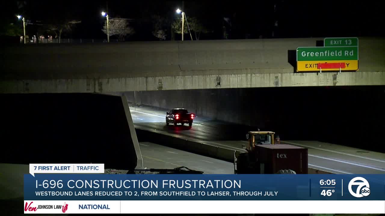 I-696 construction: New phase brings double lane closure