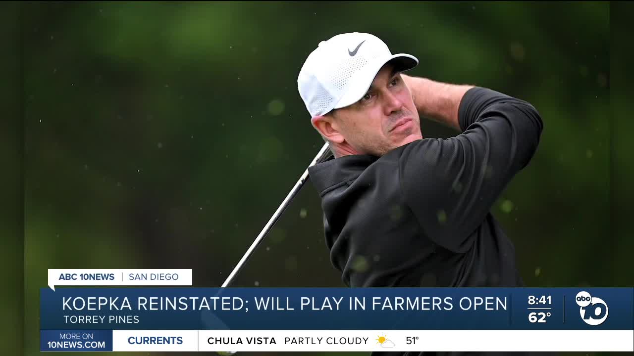 Brooks Koepka reinstated to PGA Tour; will play in Farmers Insurance Open