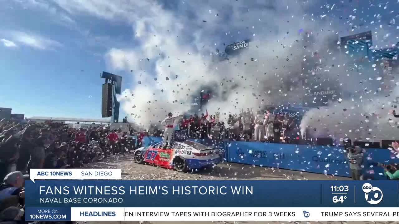 NASCAR makes history at Naval Base Coronado as Corey Heim wins ...