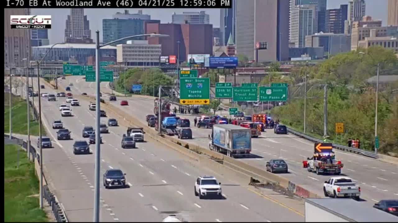 Exit back open from I-70 WB to The Paseo in KCMO after police chase, crash