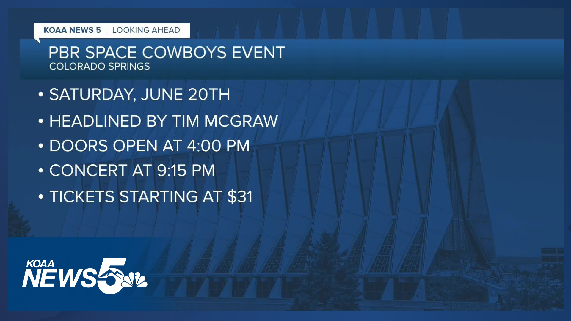Tim McGraw and PBR are coming to Colorado Springs for America's 250th