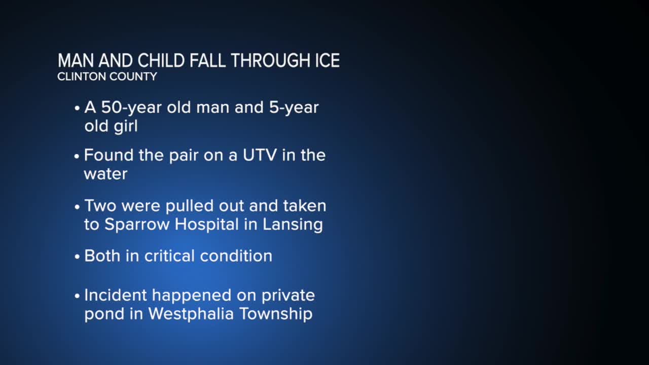 Man & child in hospital after falling through frozen pond in Westphalia ...