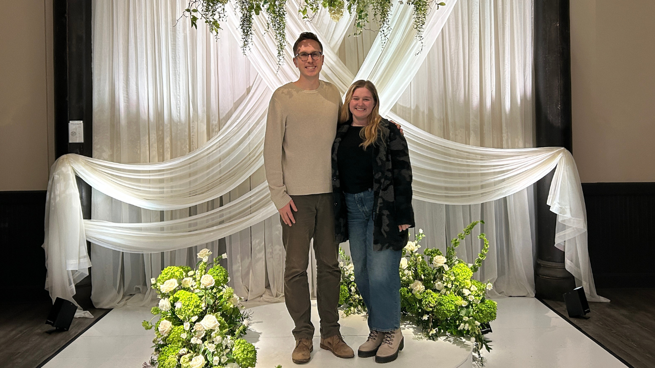 Newly engaged reporter James Groh and his fiance explore a wedding showcase