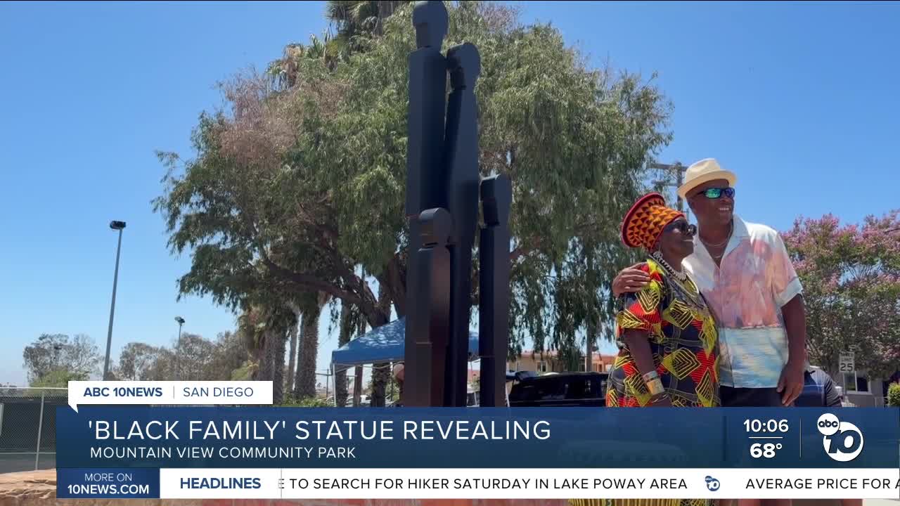 Black family statue returns to Mountain View Community Park