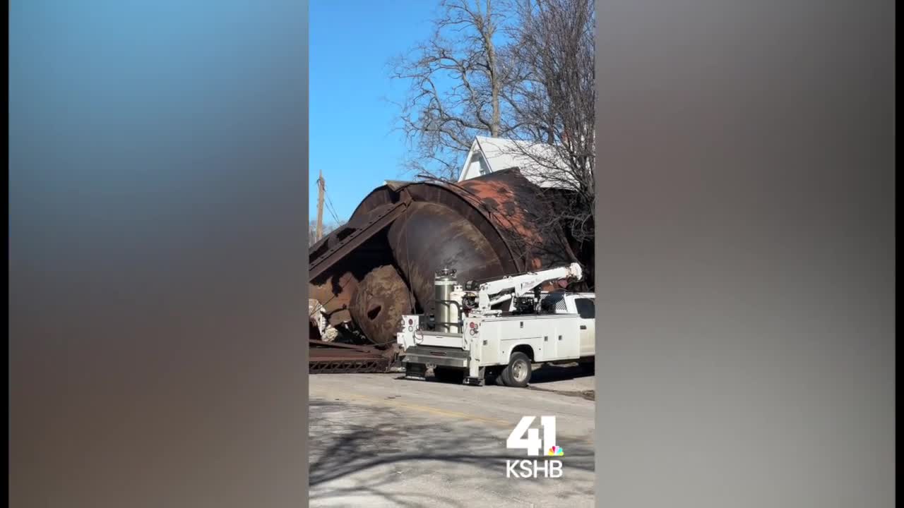 VIDEO | Independence water tower falls in wrong direction, lands in yard