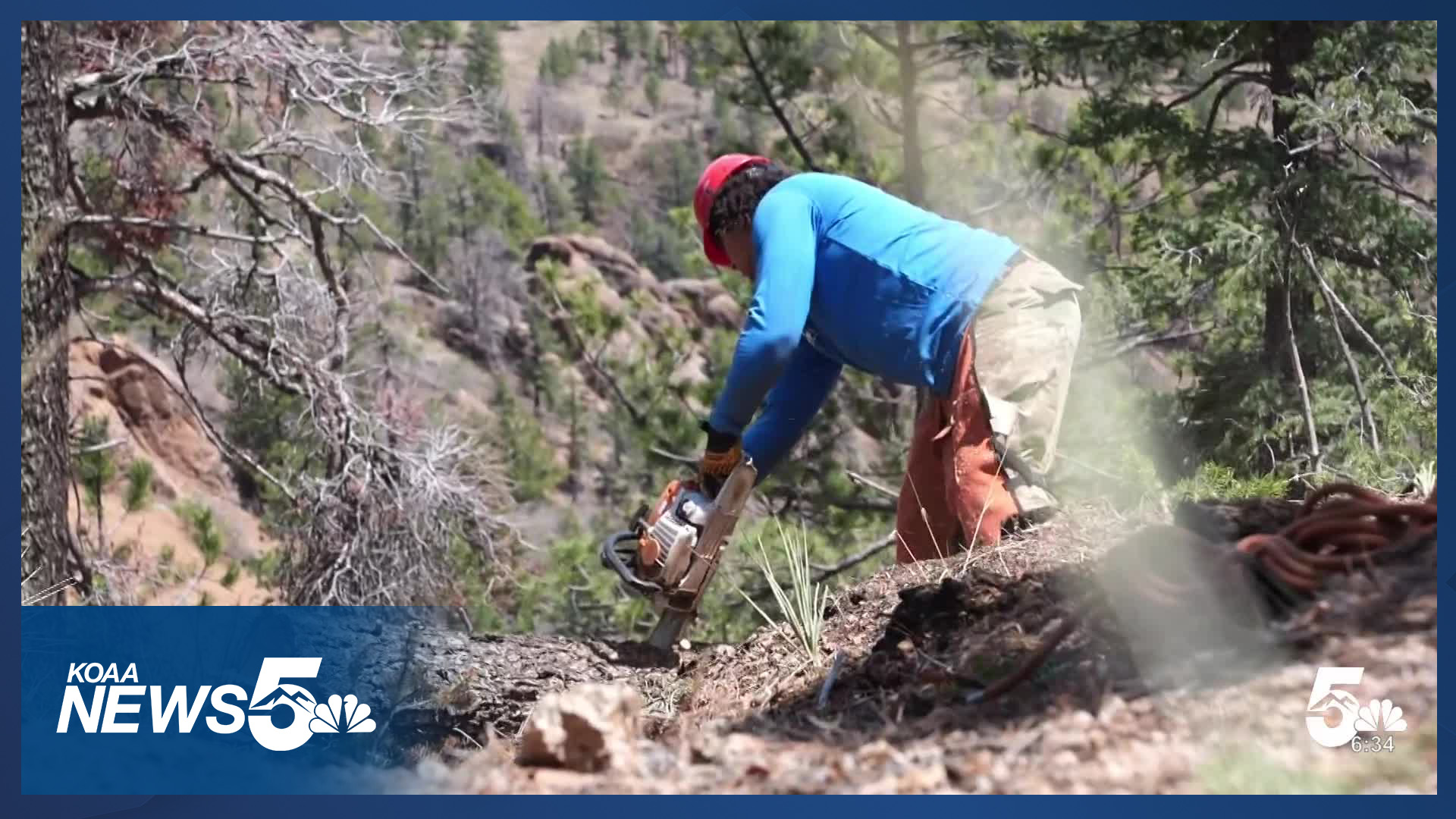 Takling steep terrain to create wildfire buffer near Skyway