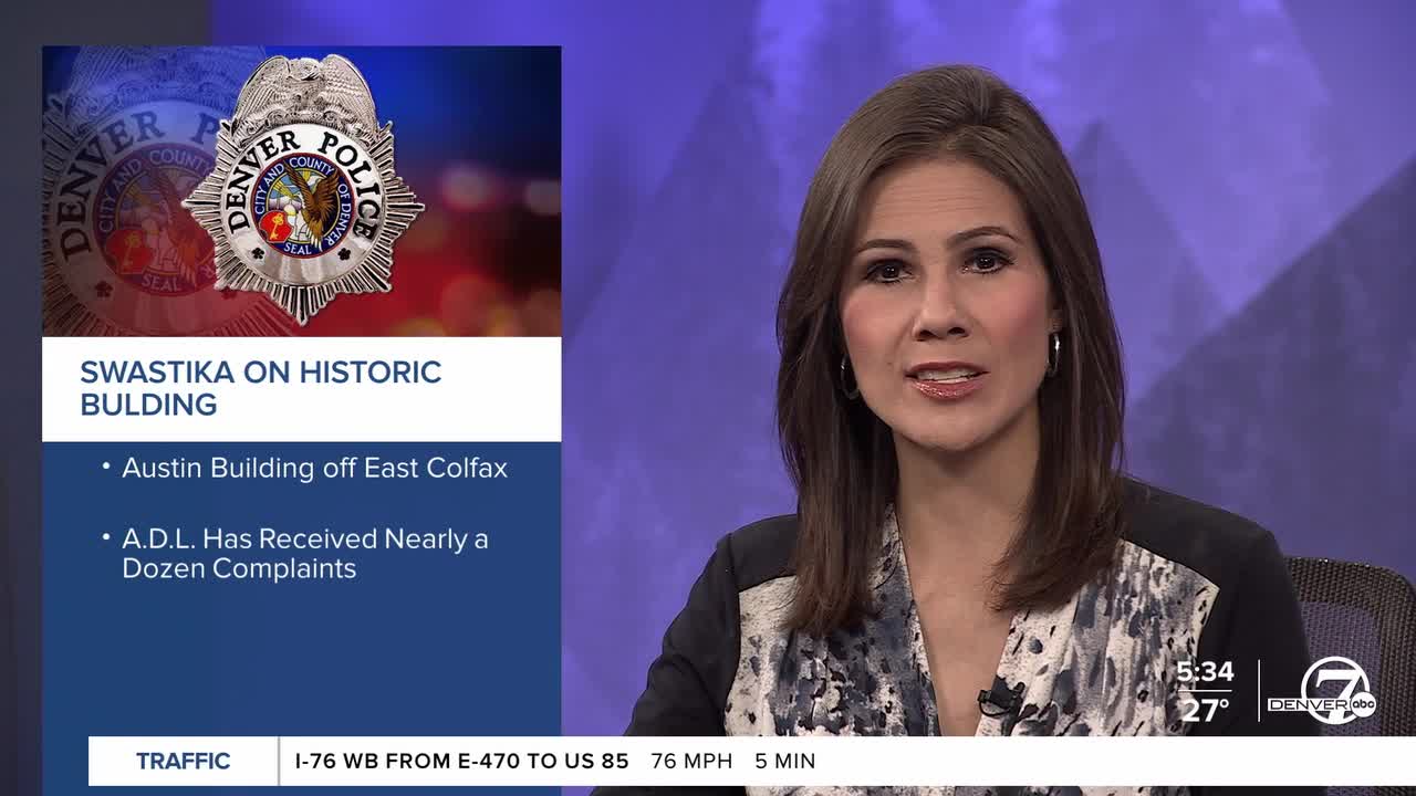 Swastika-emblazoned window in historic Denver building smashed