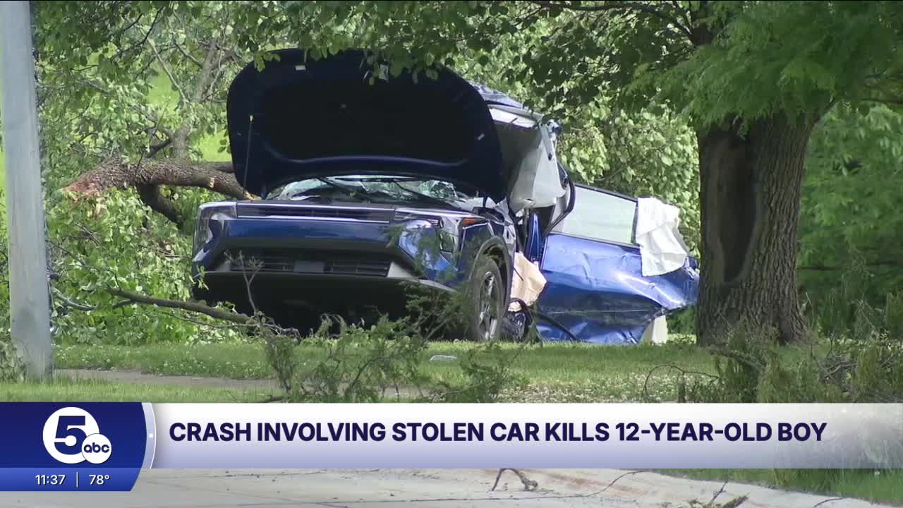 Crash in stolen car leaves 12-year-old boy dead, teen critically injured