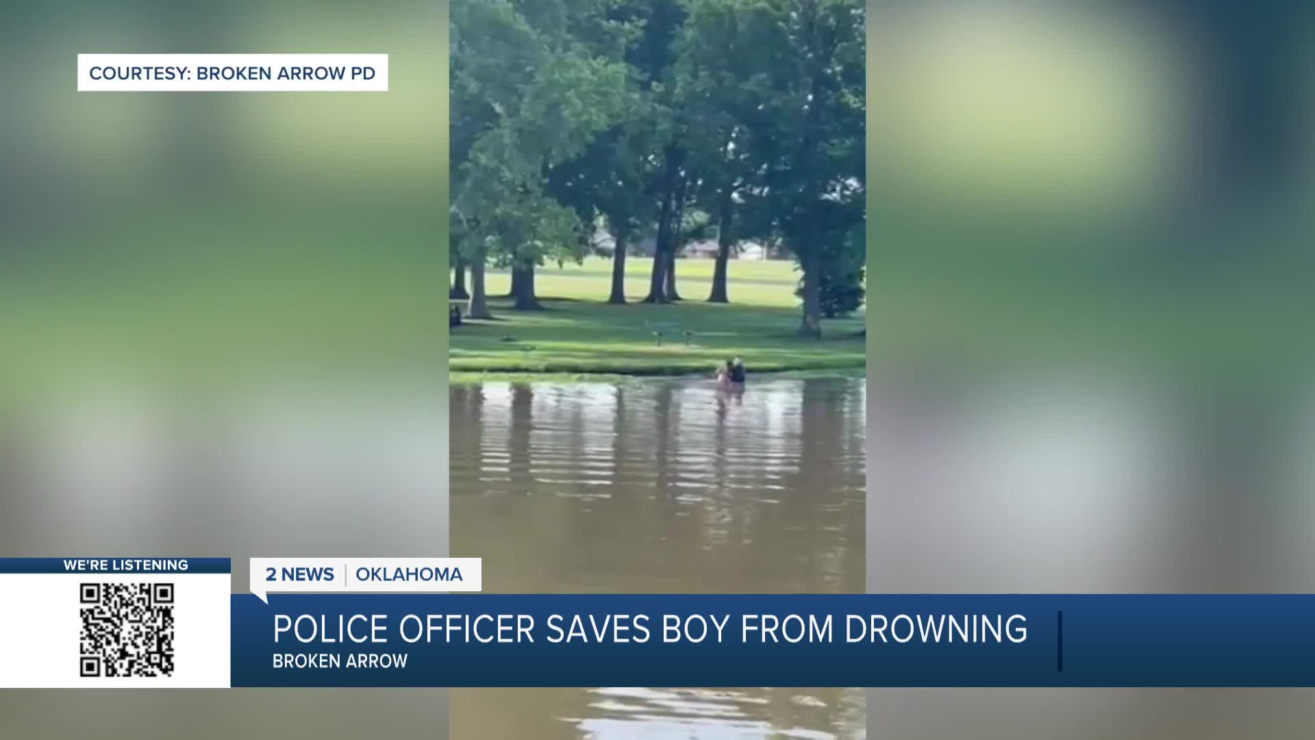Broken Arrow officer saves boy from drowning at Events Park pond