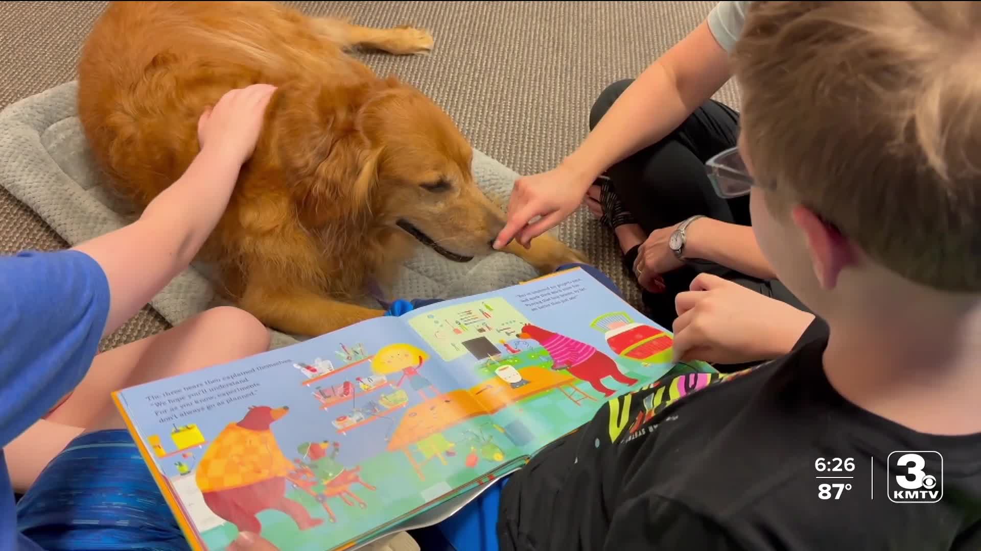 Read-to-a-dog program builds reading confidence at Millard Library