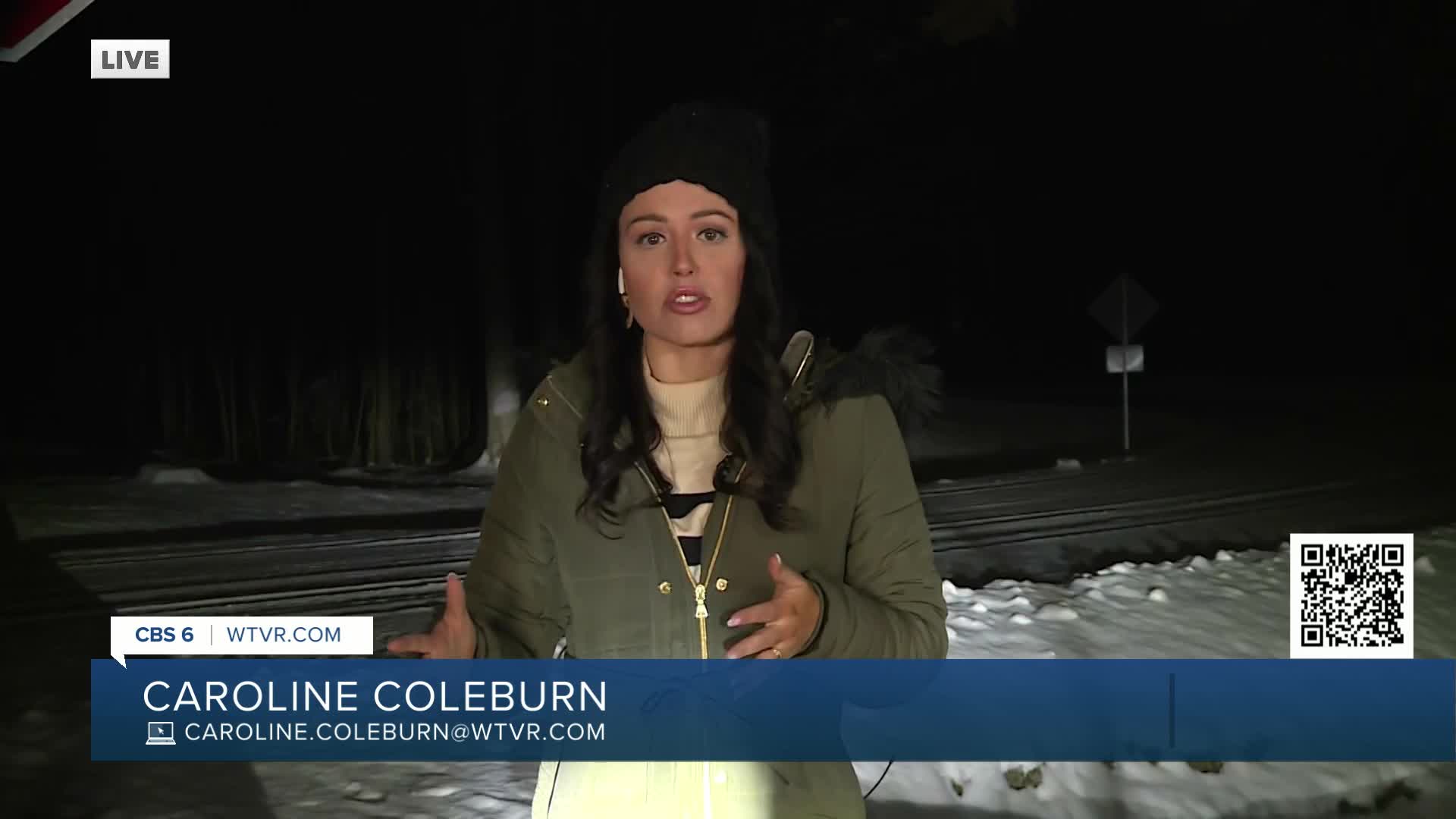 Caroline Coleburn updates snow and ice conditions in Brandermill
