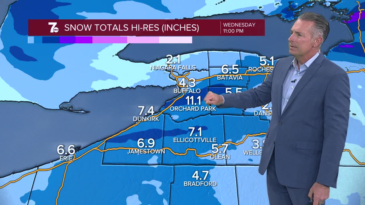 Aaron's Wednesday Forecast: Snow south of Buffalo will move north this ...