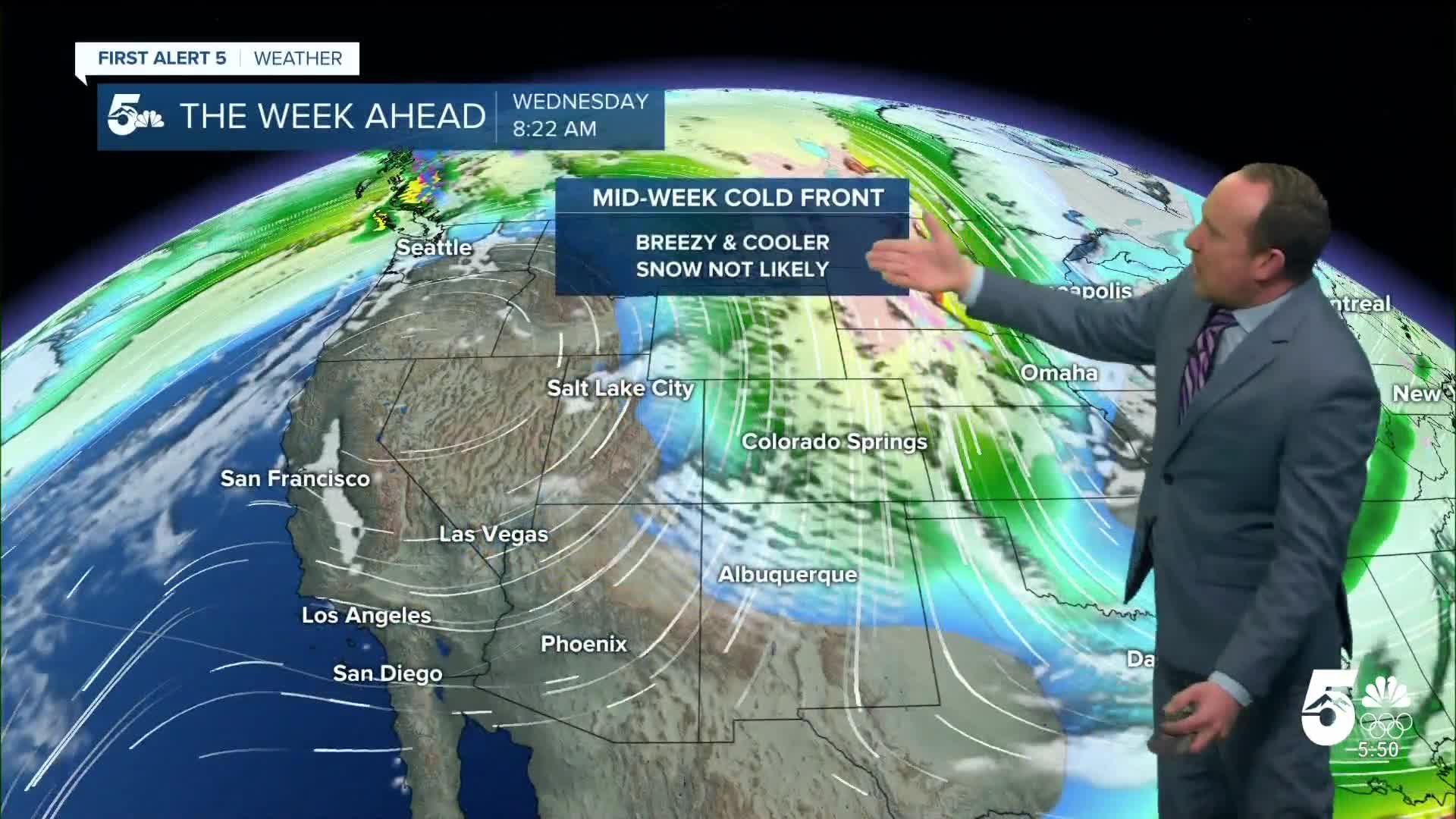 Southern Colorado warms up early this week, with 50s and 60s for highs