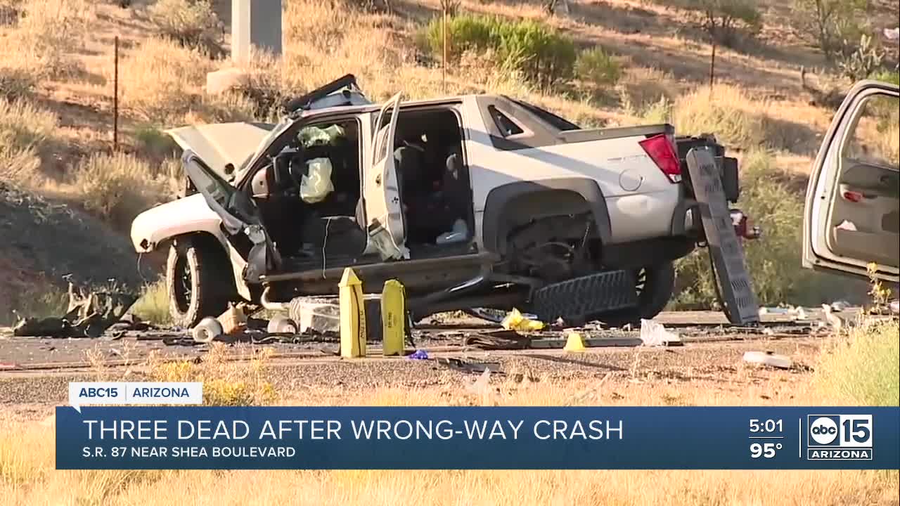 Three dead after wrong-way crash on SR 87 near Fountain Hills Sunday