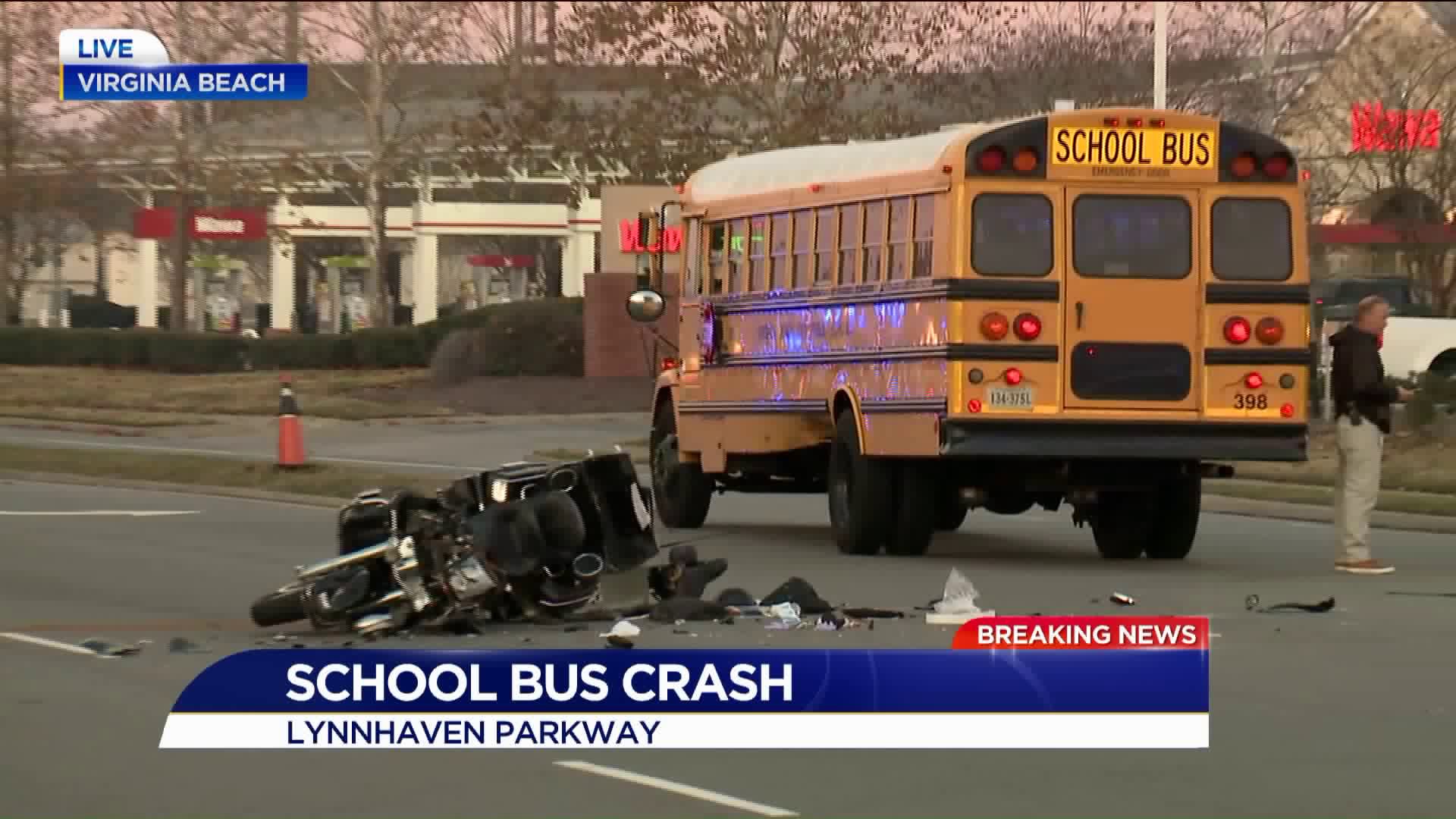 Motorcyclist seriously injured in crash with Virginia Beach school bus