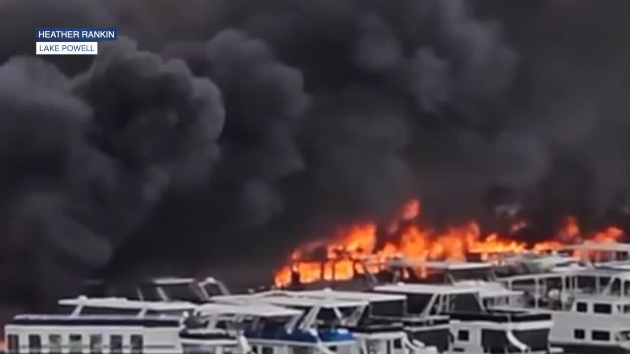 VIDEO: Several boats catch fire at Lake Powell marina Friday afternoon