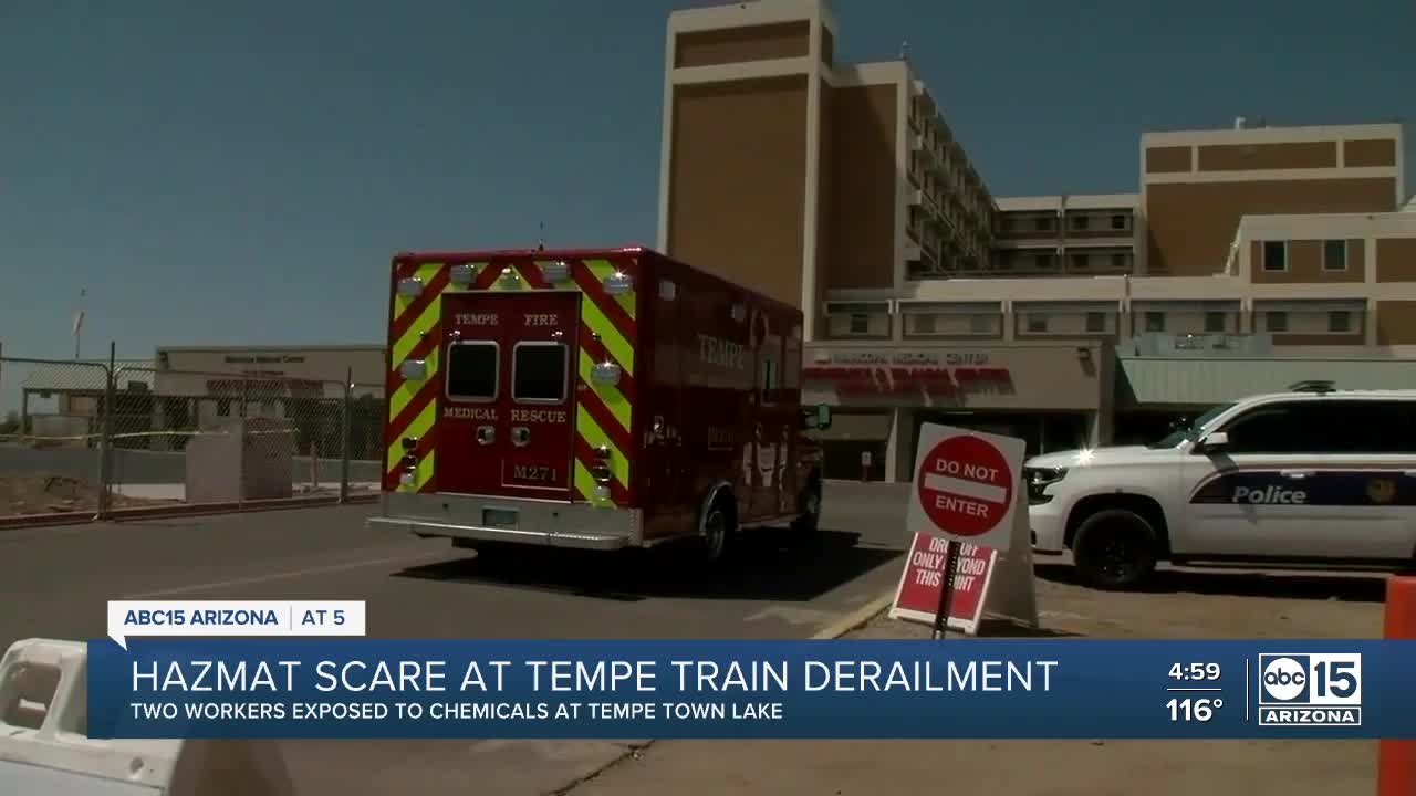 FD: Workers injured at cleanup site of Tempe train derailment