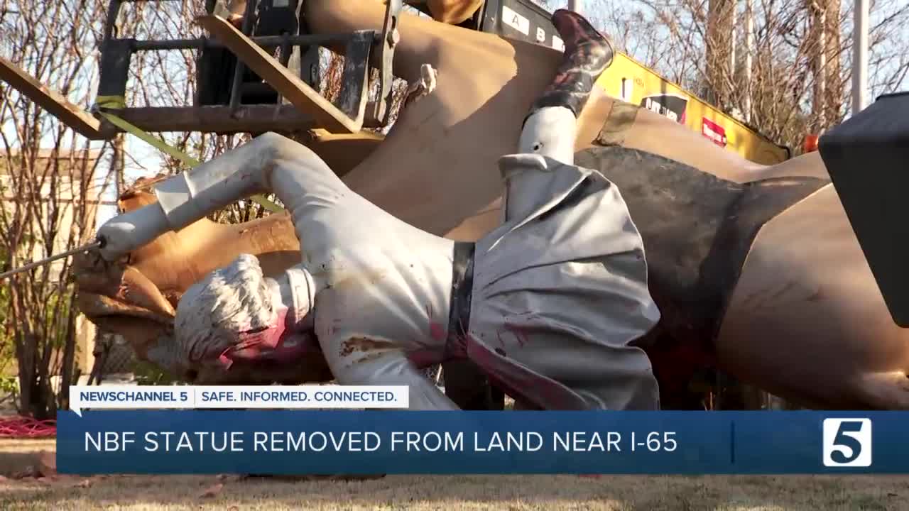 Nathan Bedford Forrest statue removed from side of I-65