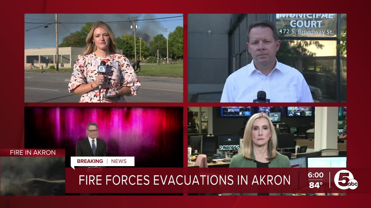 Residents able to return to homes after large chemical fire in Akron