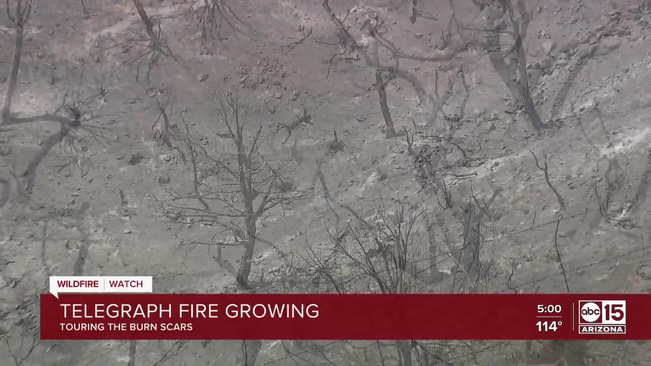 Telegraph Fire rages on, merges with Mescal Fire lines