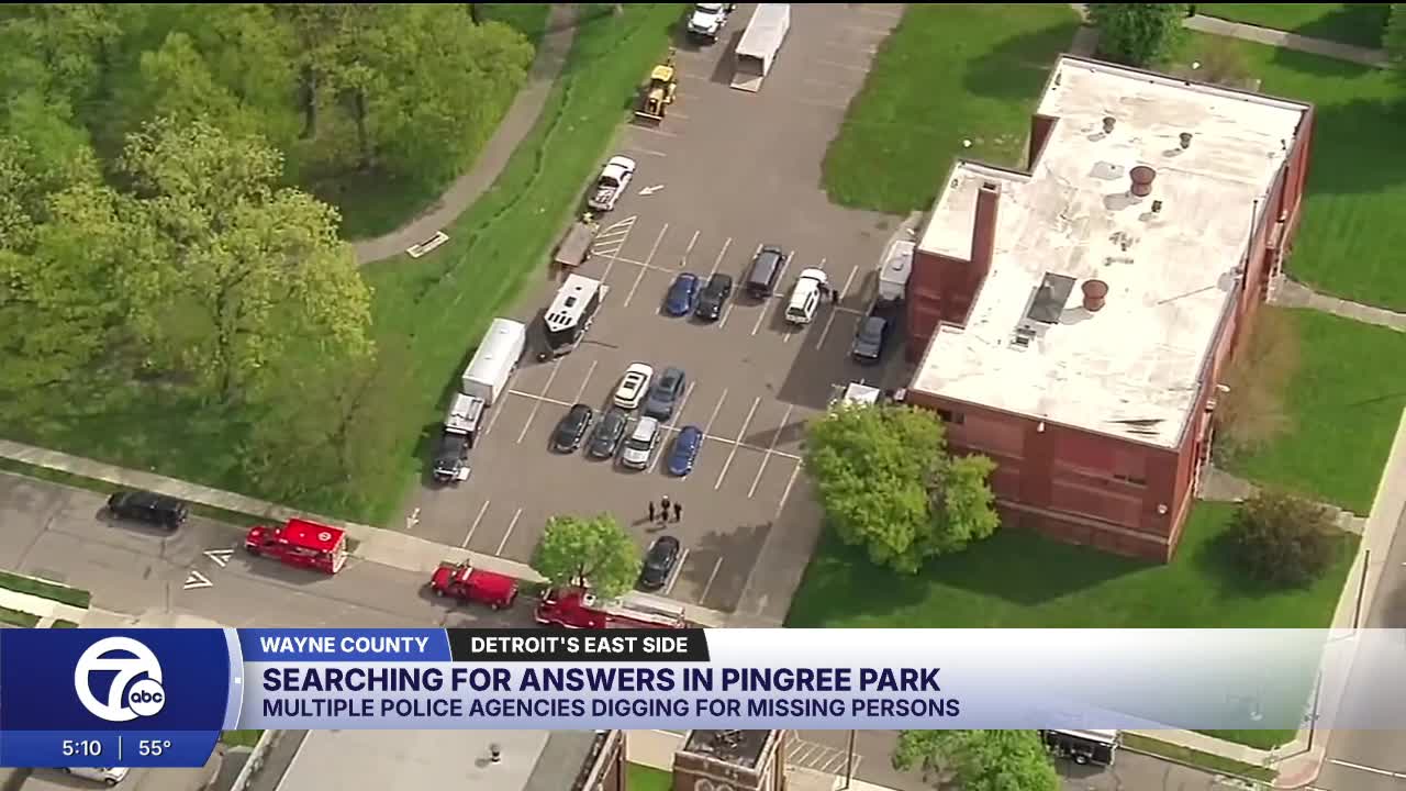 Officers searching Pingree Park in Detroit in missing persons investigation