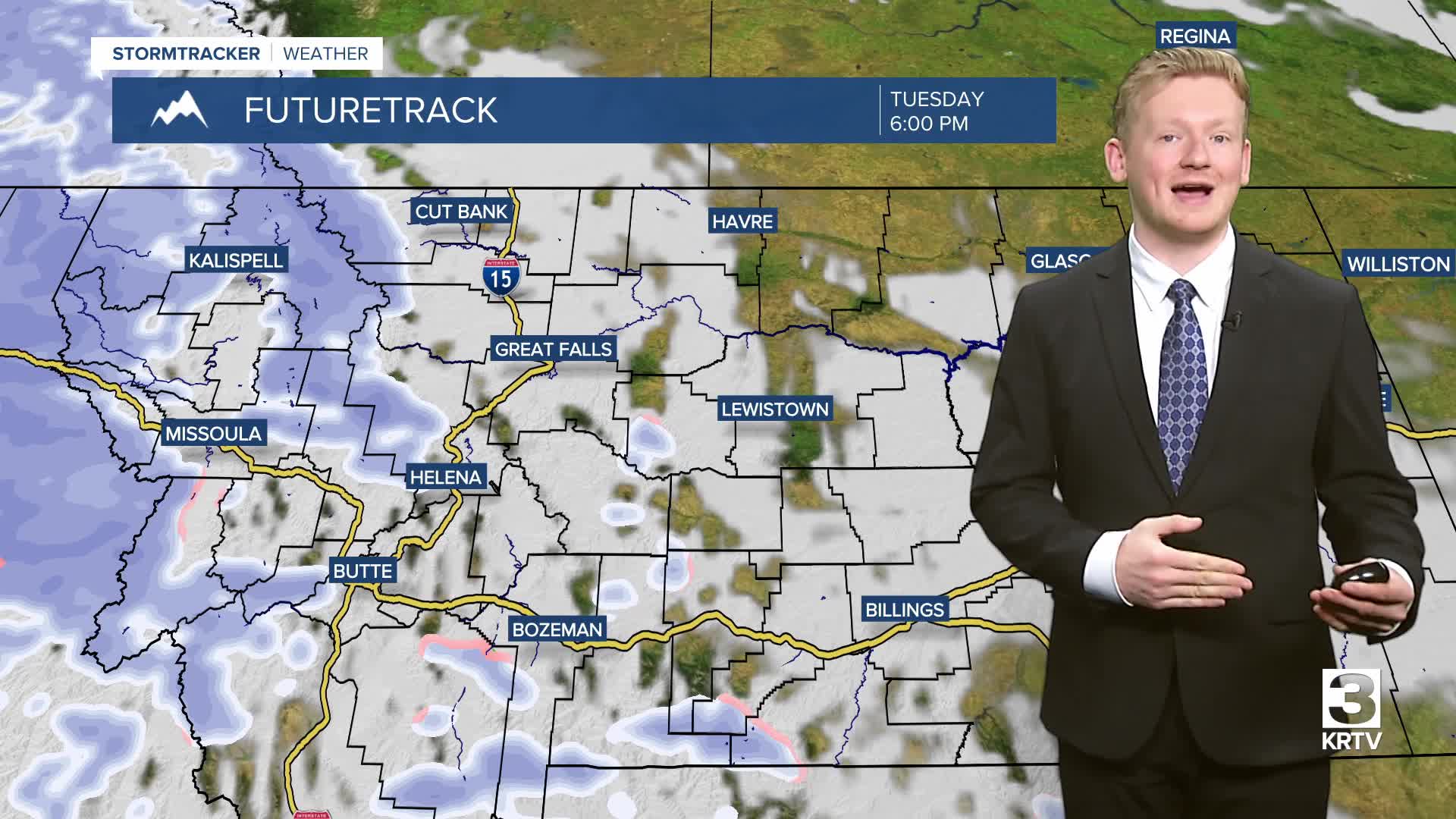 Heavy snow in the mountains, strong winds across the plains