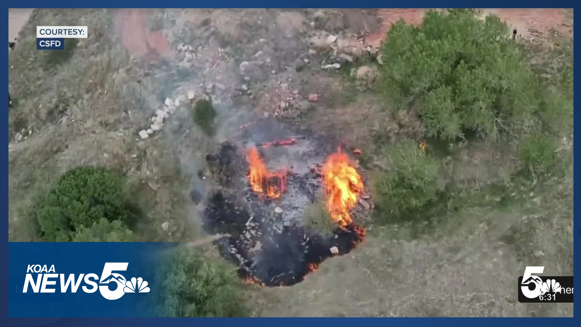 CSFD responds to fire along Lower Gold Camp Road on Thursday, railroad ...